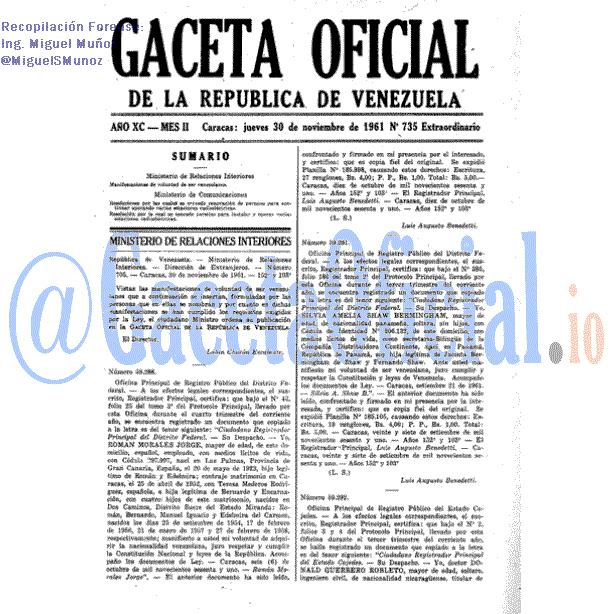 1961-11-30 Gaceta Oficial 735